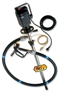 Drum pump stainless steel Atex hazardous fluids complete drainage